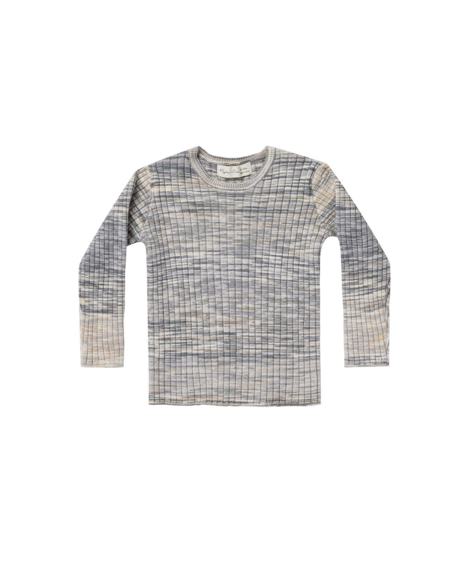 Ribbed Long Sleeve Heathered Blue Rylee + Cru